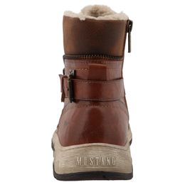 Mustang Shoes Damen Winterboots "Ihana", Gr. 36cognac, Lederimitat, Textil, Schuhe, High Top Sneaker, Winterboots mit Warmfutter und TEX