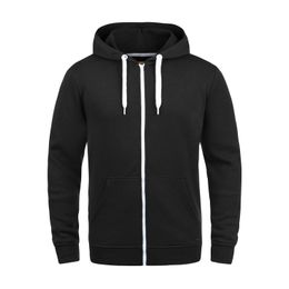 !Solid SOLID Herren Kapuzensweatjacke "Kapuzensweatjacke SDOlli", schwarz, Gr. M, Obermaterial: 80% Polyester PES. 20% Baumwolle CO., Sweatjacken