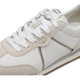 Tamaris Damen Sneaker, Gr. 39, gold, Leder, Lederimitat, Schuhe, Freizeitschuh, Halbschuh, Schn&uuml;rschuh mit Logoaufn&auml;her