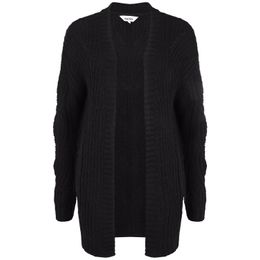 oxmo Damen Strickjacke "Strickjacke OXClea", schwarz, Gr. XL, Obermaterial: 70% Polyacryl PAN. 20% Polyamid PA. 10% Wolle WO., Strickjacken