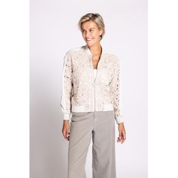 Zhrill Damen Blouson "ZHBELL", beige, Gr. XL, unifarben, Web, Obermaterial: 100% Polyester, Jacken, mit gestrickter-geh&auml;kelter Front