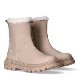 Tommy Hilfiger M&auml;dchen Winterboots, Gr. 35, beige, Synthetik, Textil, Schuhe, Chunky Boots mit Warmfutter