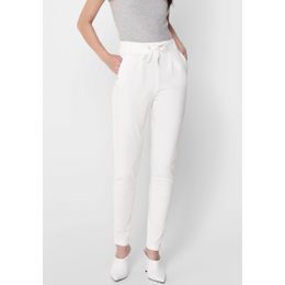 Only Damen Jogger Pants "ONLPOPTRASH LIFE EASY COL PANT PNT NOOS", weiß, Gr. M, unifarben, Milano Rib, Obermaterial: 63% Viskose, 32% Nylon, 5%