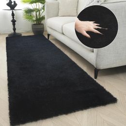 Teppich Bruno Banani, B:80cm H:30mm L:500cm, schwarz, Kunstfaser, Wohnzimmer, Teppiche, "Dana Teppich, besonders weich und kuschelig,