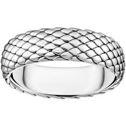 Thomas Sabo Damen Fingerring "Ring Snake Schlangen-Optik", 58, Silber 925 (recycelt), 7mm, silber, Silber 925 (recycelt), Fingerringe
