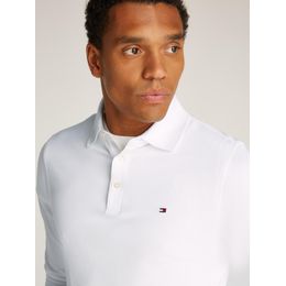 Tommy Hilfiger Herren Langarm-Poloshirt "1985 SLIM LS POLO", wei&szlig;, Gr. L, Obermaterial: 96% Baumwolle, 4% Elasthan, Shirts