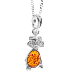 OSTSEE-SCHMUCK Damen Kette mit Anh&auml;nger "OSTSEE-SCHMUCK Kette mit Anh&auml;nger Katze Kette mit Anh&auml;nger Katze", 42cm, Silber 925 (Sterlingsilber), L: 40,