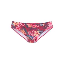 s.Oliver Damen Bikini-Hose "Marika", rot, Gr. 34, bedruckt, floral, Microfaser, Microfaser, Polyamid, Badehosen, mit seitlichem Zierring