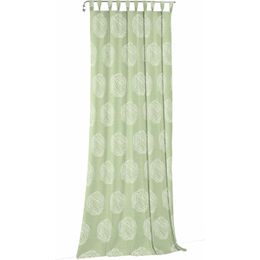 Vorhang WIRTH, B:135cm H:145cm, gr&uuml;n, Jacquard, Polyacryl, Polyester, Wohnzimmer, Gardinen, "Kingston"