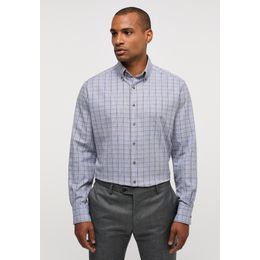 Eterna Herren Langarmhemd "MODERN FIT", blau, Gr. 42, Flanell, 52% cotton, 10% Schurwolle, 38% Lyocell, Hemden