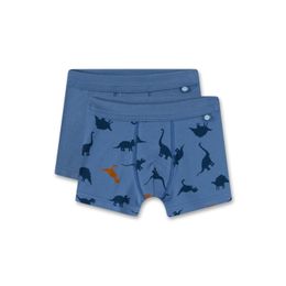 Sanetta Jungen Boxershorts "Boxershort 2er Pack", Gr. 128, blau, Obermaterial: 95% Baumwolle CO. 5% Elasthan EL., Unterhosen