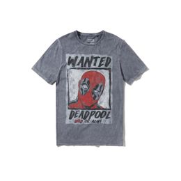 Recovered Damen T-Shirt "Deadpool Wanted Poster", grau, Gr. S, bedruckt, 100% Baumwolle, Shirts, mit coolem Marvel-Print
