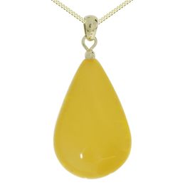 OSTSEE-SCHMUCK Damen Kette mit Anh&auml;nger "OSTSEE-SCHMUCK Kette mit Anh&auml;nger Tropfen ca. 30 mm lang", 42cm, Silber 925 (Sterlingsilber), L: 42, gold,