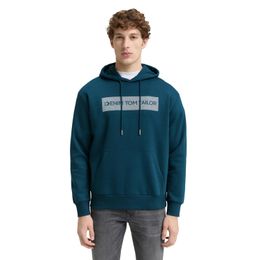 Herren Hoodie, gr&uuml;n, Gr. XXL, Tom Tailor Denim, bedruckt, Sweatware, Obermaterial: 70% Baumwolle, 30% Polyester, Sweatshirts, mit Logo Print