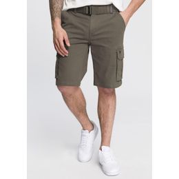 H.I.S. H.I.S Herren Bermudas, gr&uuml;n, Gr. 38, unifarben, Web, Obermaterial: 98% Baumwolle, 2% Elasthan, Hosen