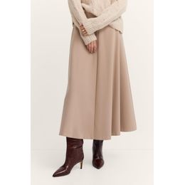 Bugatti Damen A-Linien-Rock, beige, Gr. 44, 64% Polyester, 34% Viskose, 2% Elasthan, R&ouml;cke, aus einem elastischem Materialmix