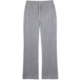 Juicy Couture Damen Sweathose "TINA TRACK PANT Damen", grau, Gr. S, Samt, 95% Polyester, 5% Elasthan, Hosen, Trainingshose Damen, Sweathose, Velour,