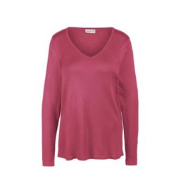 GOLDNER Damen Strickpullover "Unkomplizierter Pullover mit V-Ausschnitt"sangria, Gr. 44, Obermaterial: 100% Polyacryl PAN., Pullover