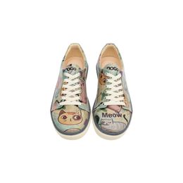 DOGO Damen Sneaker "Classic Schn&uuml;rsneaker Cats Of The World Damen Sneaker", Gr. 39, bunt, Lederimitat, Schuhe, Handgefertigt