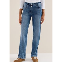 Cecil Damen Straight-Jeans "Style NEELE", blau, Gr. 33, unifarben, Denim/Jeans, Obermaterial: 98% Baumwolle, 2% Elasthan. Futter: 52% Polyester, 48%