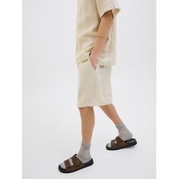 Jack & Jones JACK & JONES Herren Shorts "JPSTBILL LAWRENCE LINEN SHORTS SRT LN", beige, Gr. XXL, unifarben, Web, Obermaterial: 100% Leinen, Hosen