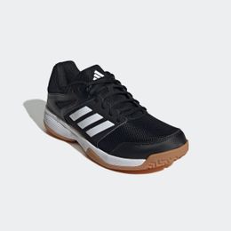 Damen Hallenschuh "SPEEDCOURT IN", adidas Performance, Gr. 42, schwarz-weiß, Synthetik, Textil, Schuhe, geeignet für jeden Hallensport