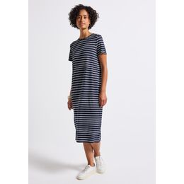 Street One Damen Midikleid, blau, Gr. 34, gestreift, Stoff, 95% Viskose, 5% Elasthan, Kleider, soft und trageangenehm