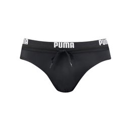 Puma Herren Badeslip "Puma SWIM MEN LOGO SWIM BRIEF", schwarz, Gr. XS, unifarben, Web, Obermaterial: 80% Polyester, 20% Elasthan, Badehosen, mit