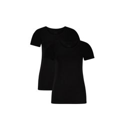 Bamboo basics Damen Unterhemd "T-Shirt KATE 2er Pack", Gr. M, schwarz, Obermaterial: 68% Viskose CV. 28% Baumwolle CO. 4% Elasthan EL., Unterhemden
