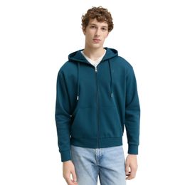 Herren Kapuzensweatjacke, gr&uuml;n, Gr. XXL, Tom Tailor Denim, bestickt, unifarben, Sweatware, Obermaterial: 70% Baumwolle, 30% Polyester, Sweatjacken,