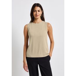 Street One Damen Tr&auml;gertop, beige, Gr. 46, unifarben, Stoff, 95% Viskose, 5% Elasthan, Tops, aus Jersey in Unifarbe