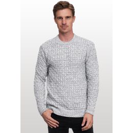 Rusty Neal Herren Strickpullover, grau, Gr. XXL, unifarben, 75% Polyacryl, 25% Baumwolle, Pullover, mit elegantem Rundhalsausschnitt