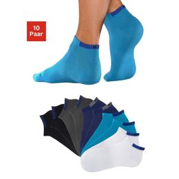 H.I.S. H.I.S Herren Sneakersocken "Sneaker Socken Herren Damen, Kurzschaft Socken", Gr. 43, blau, Baumwolle, Elasthan, Polyamid, meliert, unifarben, Socken,