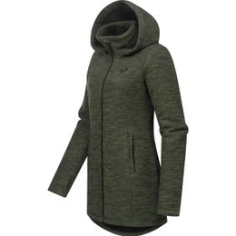 Ragwear Damen Longstrickjacke "Leysha Melange", gr&uuml;n, Gr. L, Grobstrick, Obermaterial: 56% Baumwolle, 44% Polyester; Innenfutter: 100% Polyester,