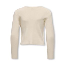 KIDS Only M&auml;dchen Strickjacke "KOGNATASCHA LS O-NECK CARD CP KNT NOOS", beige, Gr. 122, unifarben, Strick, Obermaterial: 80% Viskose, 20% Nylon,