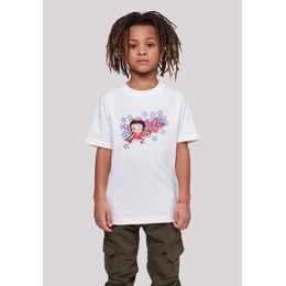 T-Shirt F4NT4STIC "Betty Boop Purple Stars And Dots", Mädchen, Gr. 122/128, weiß, Obermaterial: 100% Baumwolle, regular fit, Rundhals, ohne Bündchen, Shirts, Premium Qualität
