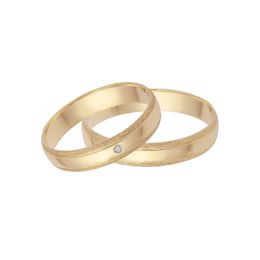 Firetti Damen Trauring "Schmuck Geschenk Gold 375 Hochzeit Ehering Trauring "LIEBE"", 17, 0,01 SI = kleine Einschl&uuml;sse mit Brillant, Gelbgold 375,