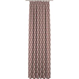 Vorhang Adam, B:145cm H:245cm, rot, Jacquard, Baumwolle (Bio-Baumwolle), Wohnzimmer, Gardinen, "Maroccan Shiraz Light", aus 100% Bio-Baumwolle