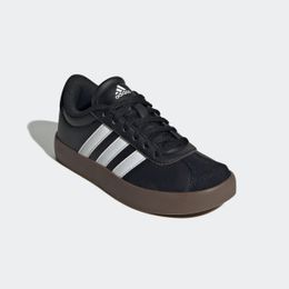 Mädchen Sneaker "VL COURT 3.0", adidas Sportswear, Gr. 38, schwarz-weiß, Leder, Synthetik, Schuhe, inspiriert vom Design des adidas samba