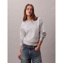 Damen Sweatshirt "LS ARCHIVE LOGO FRENCH TERRY RLX", grau, Gr. S, Calvin Klein Jeans, unifarben, Web, Obermaterial: 86% Baumwolle, 14% Polyester,