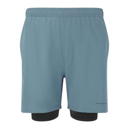 Endurance Herren Shorts "Kros", blau, Gr. XL, unifarben, 95% Polyester, 5% Elasthan, Hosen, Im 2-in-1-Design mit Quick Dry und Stretch-Funktion