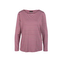 GOLDNER Damen Longpullover "Buntgewirktes Ringelshirt", grau, Gr. 42, Obermaterial: 95% Viskose CV. 5% Elasthan EL., Pullover