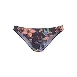 Lascana Damen Bikini-Hose "Malia", grau, Gr. 34, bedruckt, floral, Microfaser, Microfaser, Polyamid, Badehosen, mit normalem Schnitt