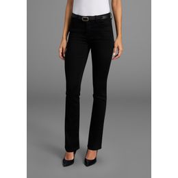 Arizona Damen Bootcut-Jeans "Ultra-Stretch", schwarz, Basic, Gr. 21, Denim/Jeans, Obermaterial: 74% Baumwolle, 24% Polyester, 2% Elasthan, Jeans,