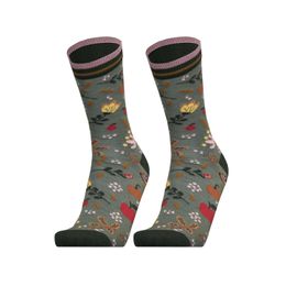 UphillSport Damen Socken "AUTUMN GARDEN 2er Pack", Gr. 43, gr&uuml;n, 58% Wolle, 40% Polyamid, 2% Elasthan, mehrfarbig, Socken, in nahtlosem Design