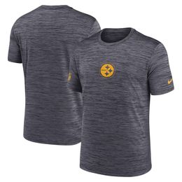 Nike Damen T-Shirt "Nike T-Shirt Pittsburgh Steelers Nike Velocity SS", grau, Gr. S, 100% Polyester, Shirts