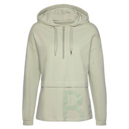 Damen Hoodie, BENCH. LOUNGEWEAR, Gr. 36, gr&uuml;n, angeraute Sweatware, Obermaterial: 95% Baumwolle, 5% Elasthan. Kapuzenfutter: 100% Baumwolle,