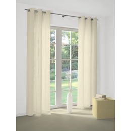 Vorhang WIRTH, B:132cm H:255cm, beige, Jacquard, Polyester, Wohnzimmer, Gardinen, "Felsted"