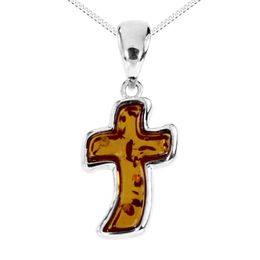 OSTSEE-SCHMUCK Damen Kette mit Anh&auml;nger "OSTSEE-SCHMUCK Kette mit Anh&auml;nger Kreuz 17x11 mm", 42cm, Silber 925 (Sterlingsilber), L: 40, silber, Silber
