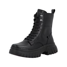 Rieker Damen Schn&uuml;rstiefelette "Rieker Stiefelette Glattleder", Gr. 38, schwarz, Glattleder, Schuhe